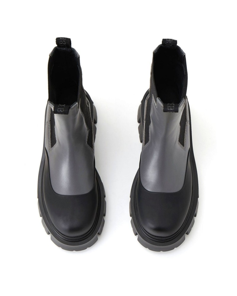 Czarno szare skórzane bikery Iceberg - 21I ID1856 GRAY | Viadellaspiga.pl